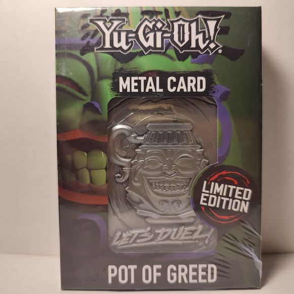 Konami | Art | Yugioh Pot Of Greed Metal Card Silver Ingot Limited ...
